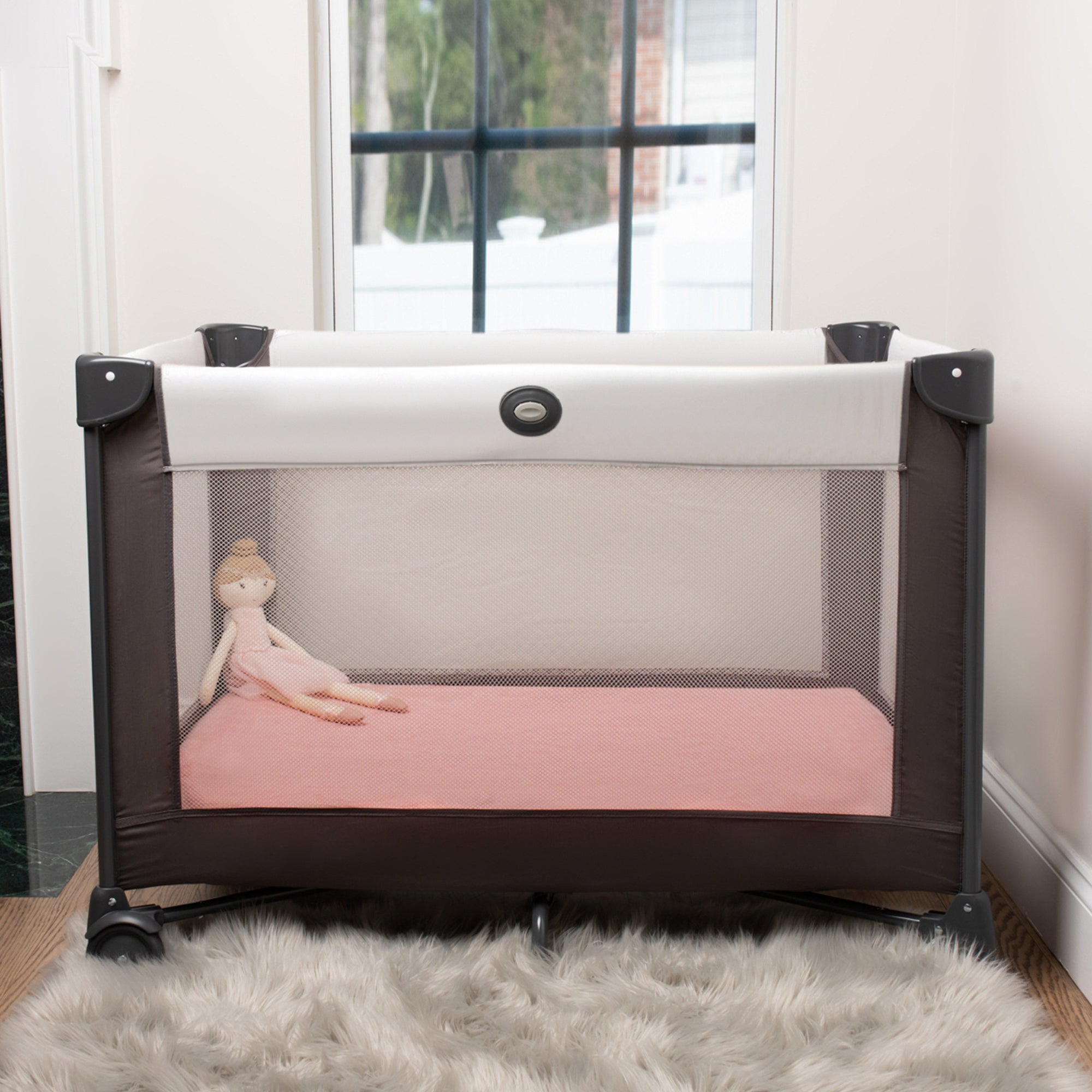 Portable Small Crib Sheet ~ DUSTY PINK – Swaddle Bee